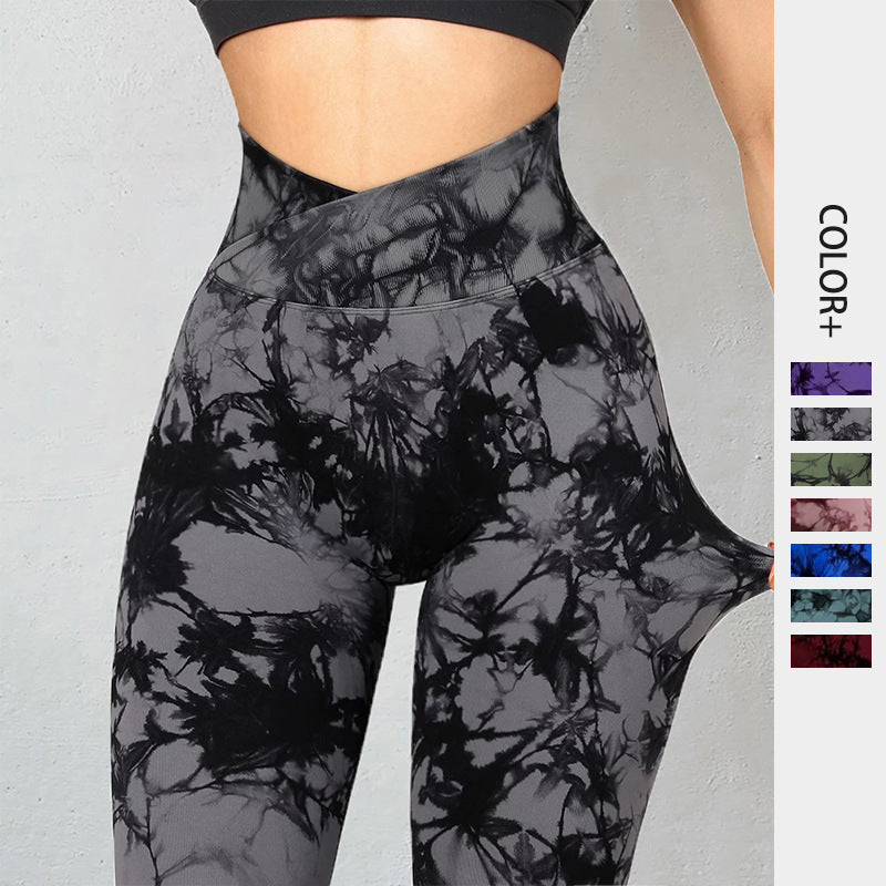Tie Dye Seamless Leggings for Women | Push Up High Waist Yoga Pants ...